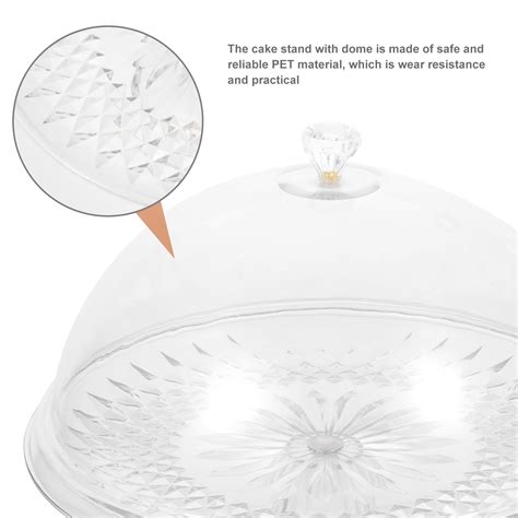 Yuangui Cake Tray With Lid Clear Cake Stand With Dome Snack Serving