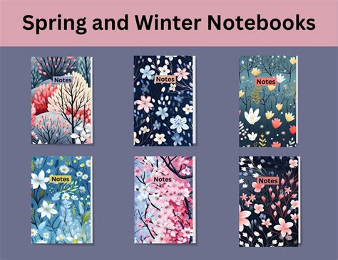 Floral Staple Spiral Notebook Spring Flowers Pink Blu Flowers Cute Backgroung Etsy