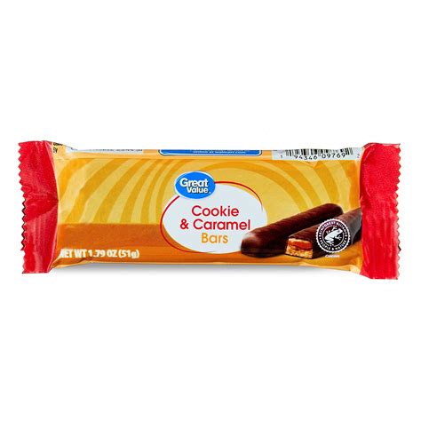 Great Value Cookie Caramel Bars 1 79 Oz Walmart