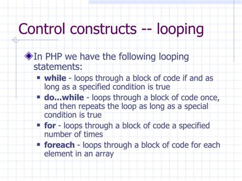 Control Structures In Php 2 Ppt Programming Languages Computing