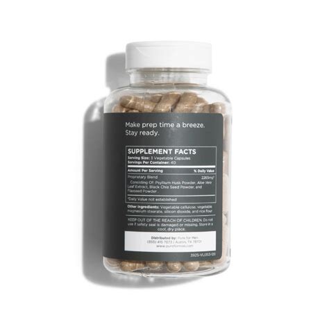 Vegan Fiber Digestive Capsules Pure For Men Pure For Men
