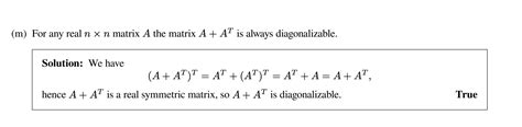 Solved M For Any Real Nn Matrix A The Matrix A AT Is Chegg