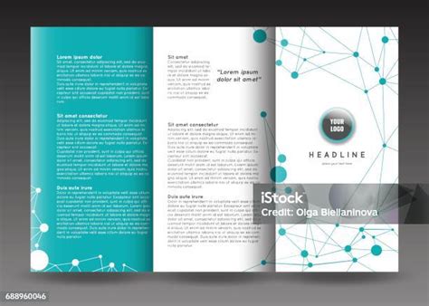기업 Trifold 브로슈어 서식 파일 디자인입니다 연결 추상적인 배경입니다 세계 지도 Infographic 요소와 사진에 대 한 장소 0명에 대한 스톡 벡터 아트 및 기타