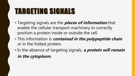 Protein Targeting Or Translocation Of Proteins Pptx
