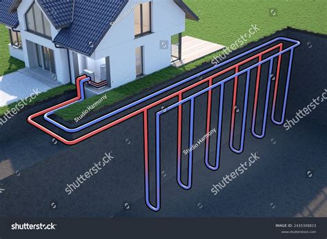 Heat Pump Vertical Ground Source 3d Stock Illustration 2435308823 Shutterstock