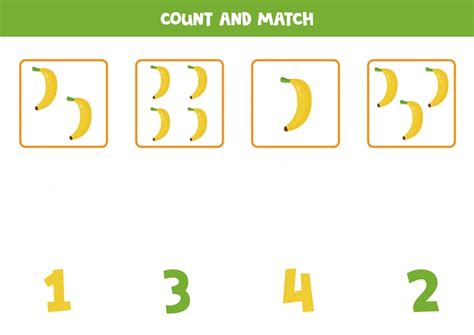 Premium Vector Count All Bananas And Match With Numbers Educational