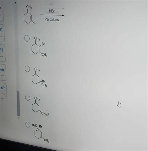 Solved 7 CH3 HBr Peroxides 0 CH, Br 53 CH2 66 CH3 -Br CH . | Chegg.com
