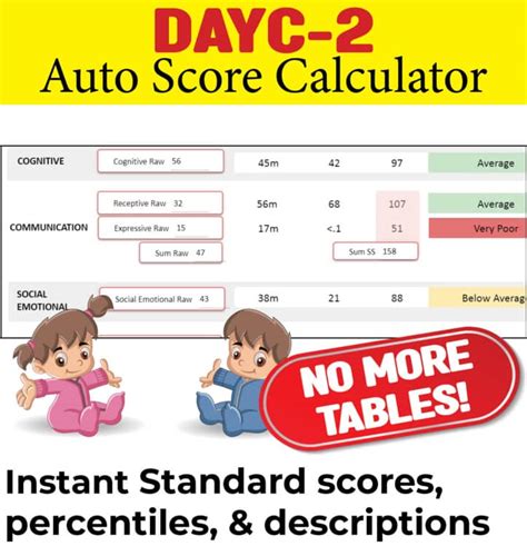 Dayc 2 Automatic Score Calculator Developmental Assessment Instant Results