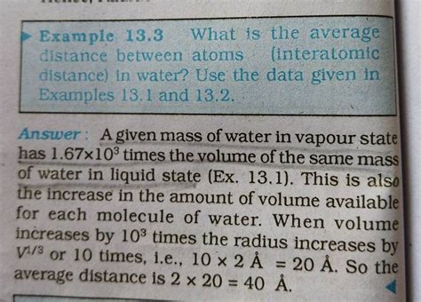 Example 13 3 What Is The Average Distance Between Atoms Interatomic Dist
