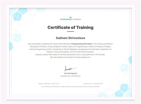 subham shrivastava on linkedin internshalatrainings pythonprogramming