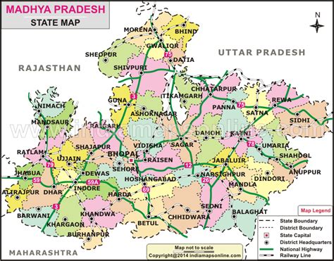 Madhya Pradesh Map Madhya Pradesh State Map India