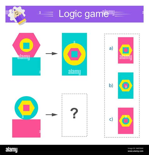 Logic Game Iq Training Test Printable Worksheet Vector Illustration
