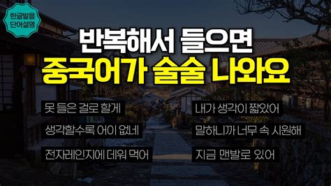 반복해서 들으면 중국어가 술술 나와요 생활중국어 30문장 중따랑 84탄 한글 발음 포함 Youtube