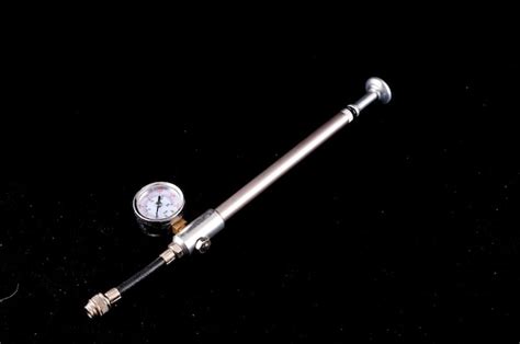 Premium Photo Classic Metallic Bicycle Hand Pump With Manometer