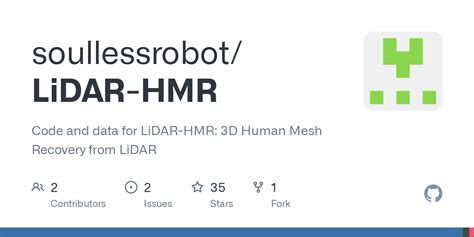 Github Soullessrobotlidar Hmr Code And Data For Lidar Hmr 3d Human