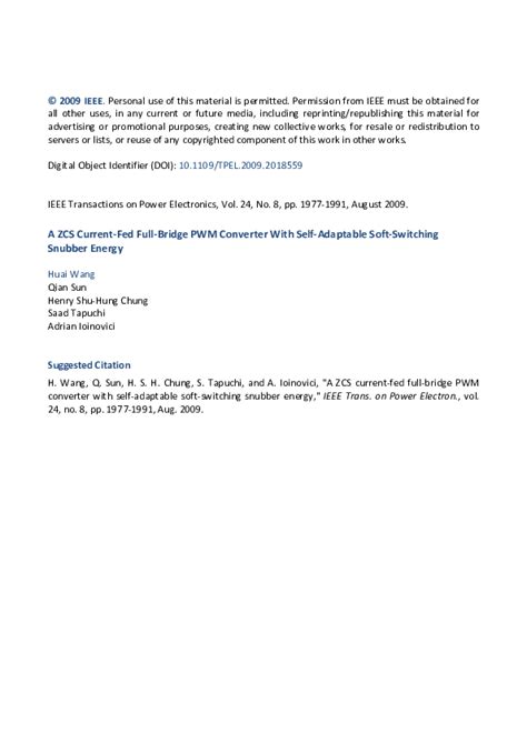 pdf a zcs current fed full bridge pwm converter with self adaptable