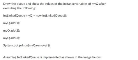 solved draw the queue and show the values of the instance