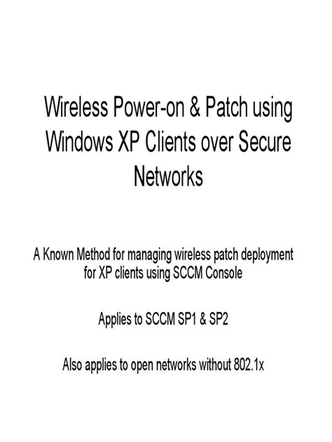 Winxp Bkm For Power On Patch Pdf Windows Xp Computer Security