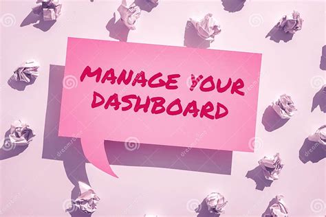 Text Caption Presenting Manage Your Dashboard Word For Controlling The Interface To Monitor