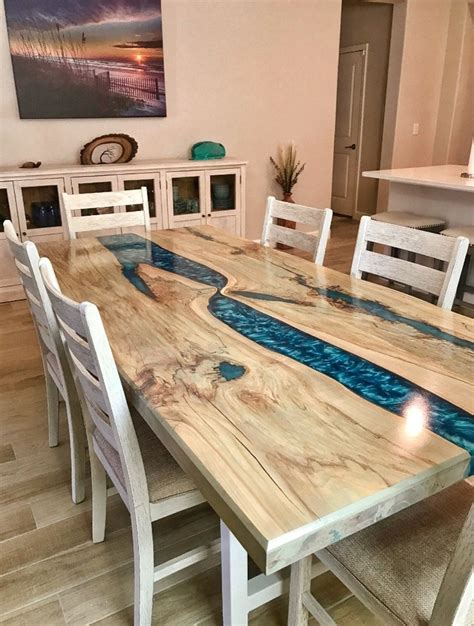 Custom Made Epoxy Resin Dining Table Hundreds Of Color Options Etsy