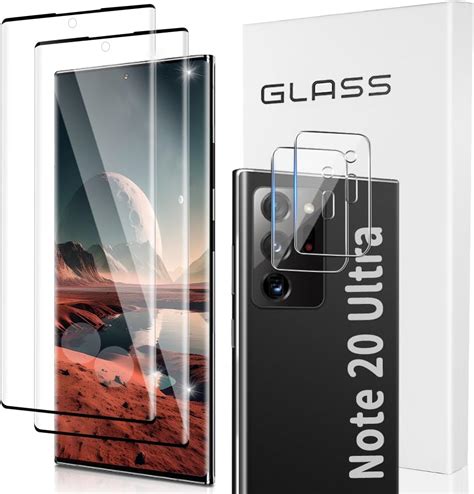 Amazon Com 2 2 Pack Galaxy Note 20 Ultra Screen Protector With Camera Lens Protector Support