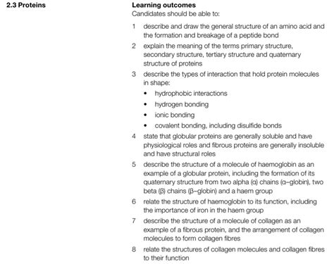 Cie Protein Structure — Online A Level Biology Tutor