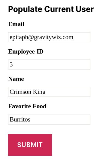 How To Populate Data Based On The Current User Gravity Wiz