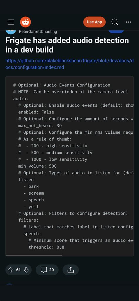Sound Detection In Frigate Beta R Homeassistant