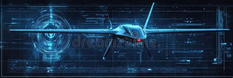 Futuristic Drone Equipped With Advanced Targeting Interface For Enhanced Surveillance And Aerial