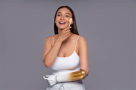 Free Photo Front View Young Woman With Prosthetis
