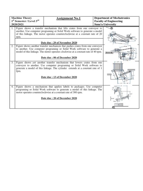 Assignment No1 Machine Theory 1 Semester Level 3 20202021 Pdf