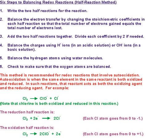 Balancing Redox Reactions In Acidic And Basic Conditions