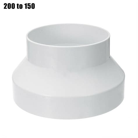 배기 팬 어댑터 150 ~ 100mm 피팅 200 ~ 150mm 무독성 부품 파이프 플라스틱 교체 환기 화이트 배관