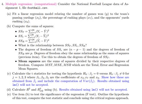 solved multiple regression computational consider the