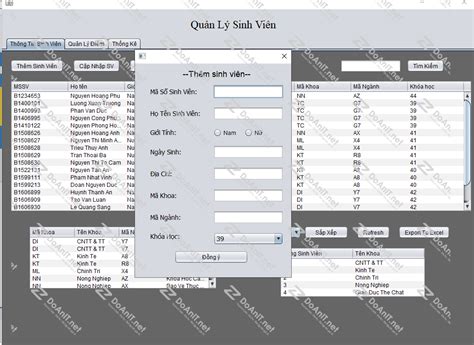 Đồ án java swing phần mềm quản lý sinh viên 19k doanit