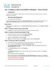 Lab Configure A NIC To Use DHCP In Windows Azure Version Docx Repeat Docx Lab