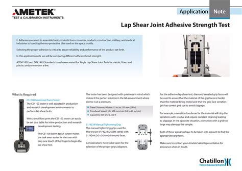 Lap Shear Joint Adhesive Test FinalPublished PDF