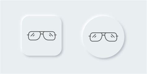 Sunglasses Line Icon In Neomorphic Design Style Eyewear Signs Vector