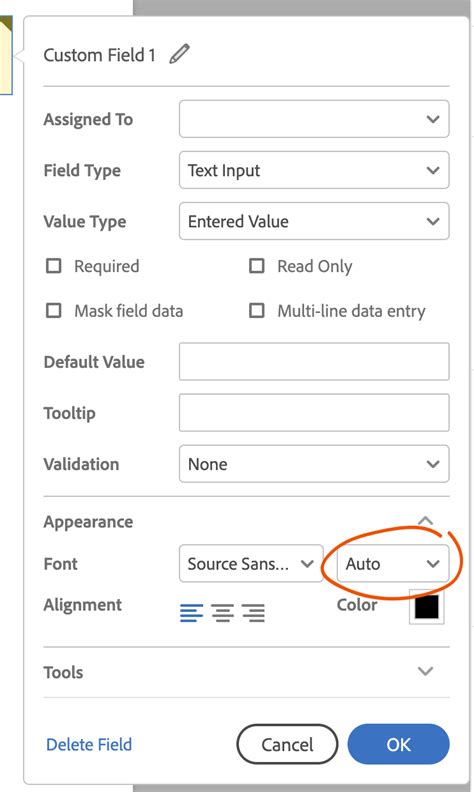 text field cutting of text when sending for signat adobe product
