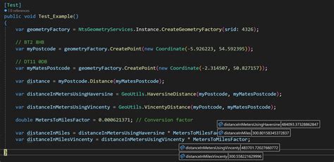 C What Sort Of Unit Does Nettopologysuite Return Distances In And How Can I Convert It To