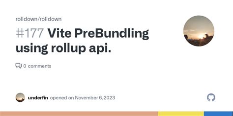 vite prebundling using rollup api · issue 177 · rolldown rolldown