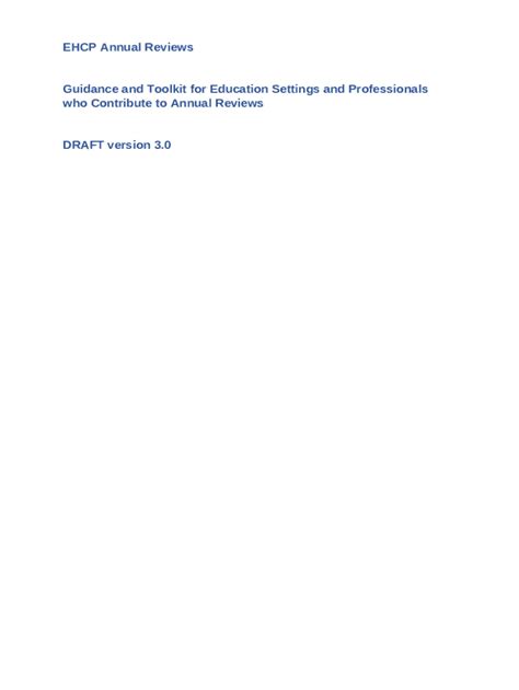 Ehcp Annual Reviews Guidance And Toolkit Doc Template Pdffiller