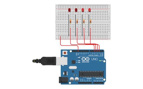Circuit Design Arduino ไฟสลับกระพริบ Tinkercad