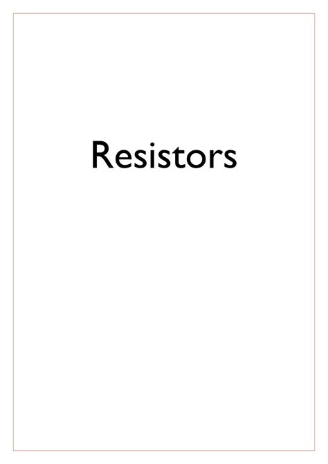 Resistors Booklet GCSE AQA Teaching Resources