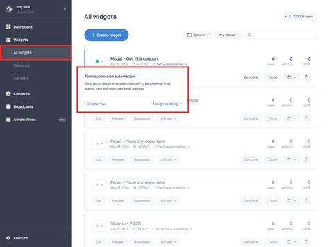 how to set up a form submission automation in getsitecontrol