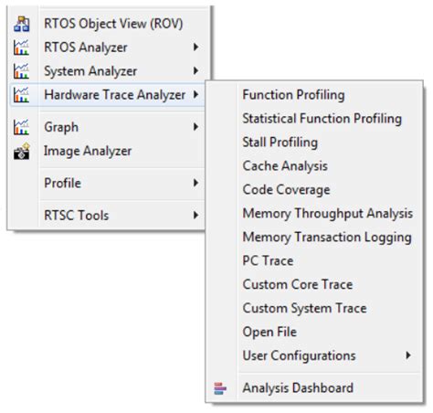 CCS TMS LC Which Tracing Options From CCS Tool Menu Are Supported Not Supported If I Use