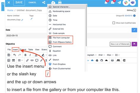 Inserting File Attachments Rspace Help