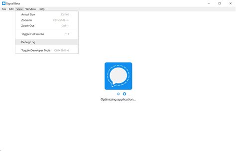 BUG Signal Stuck On Optimizing Application Beta Issue Signalapp Signal