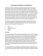 Bio L Full Lab Report Guidelines And Grading Rubric Docx Full Lab Report Guidelines