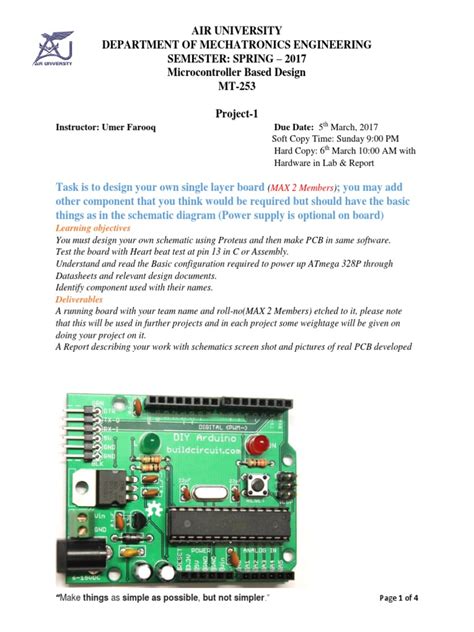 Air University Department Of Mechatronics Engineering Semester Spring 2017 Microcontroller